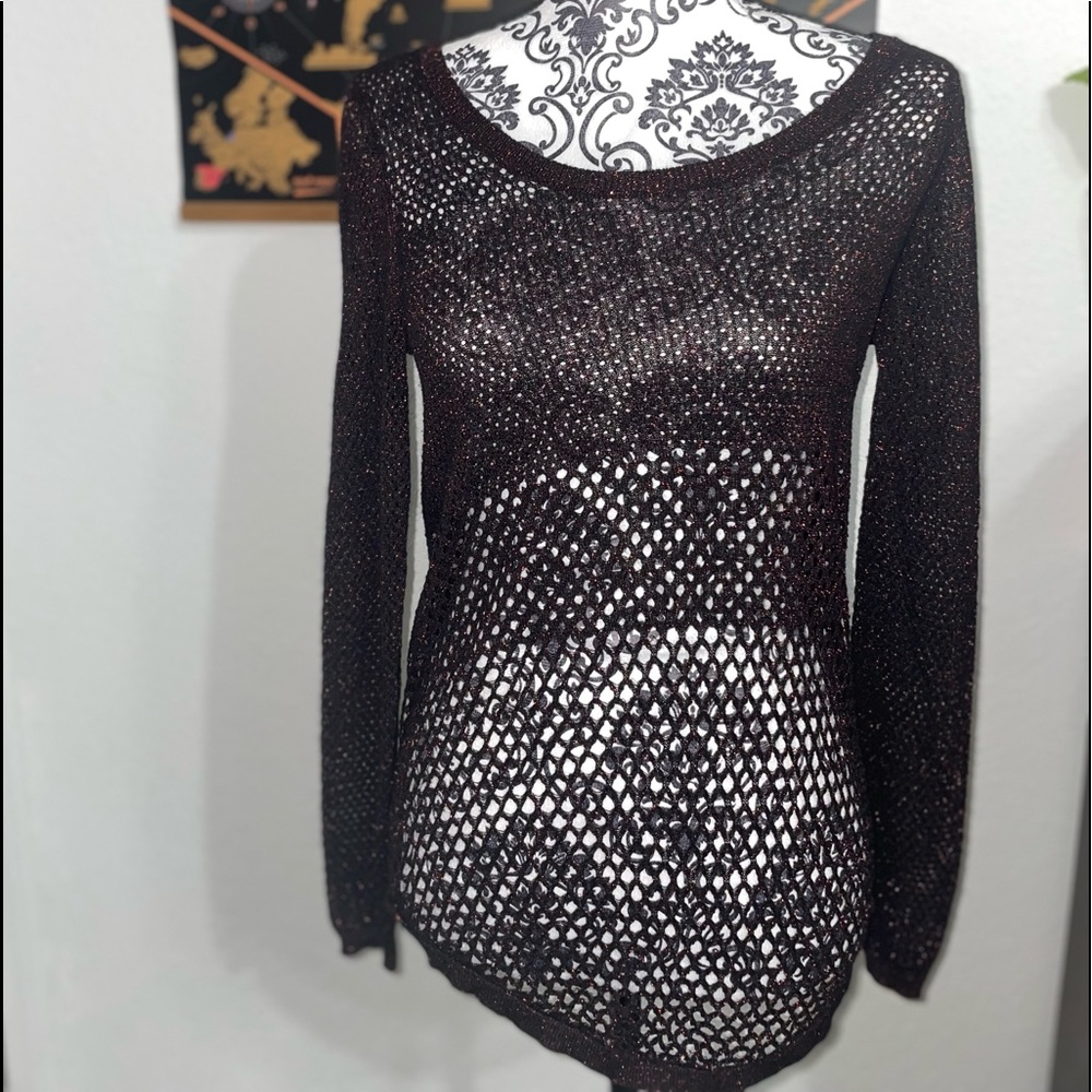 Vintagerock & Republic-Sparkle Mesh Long Sleeve - Gem
